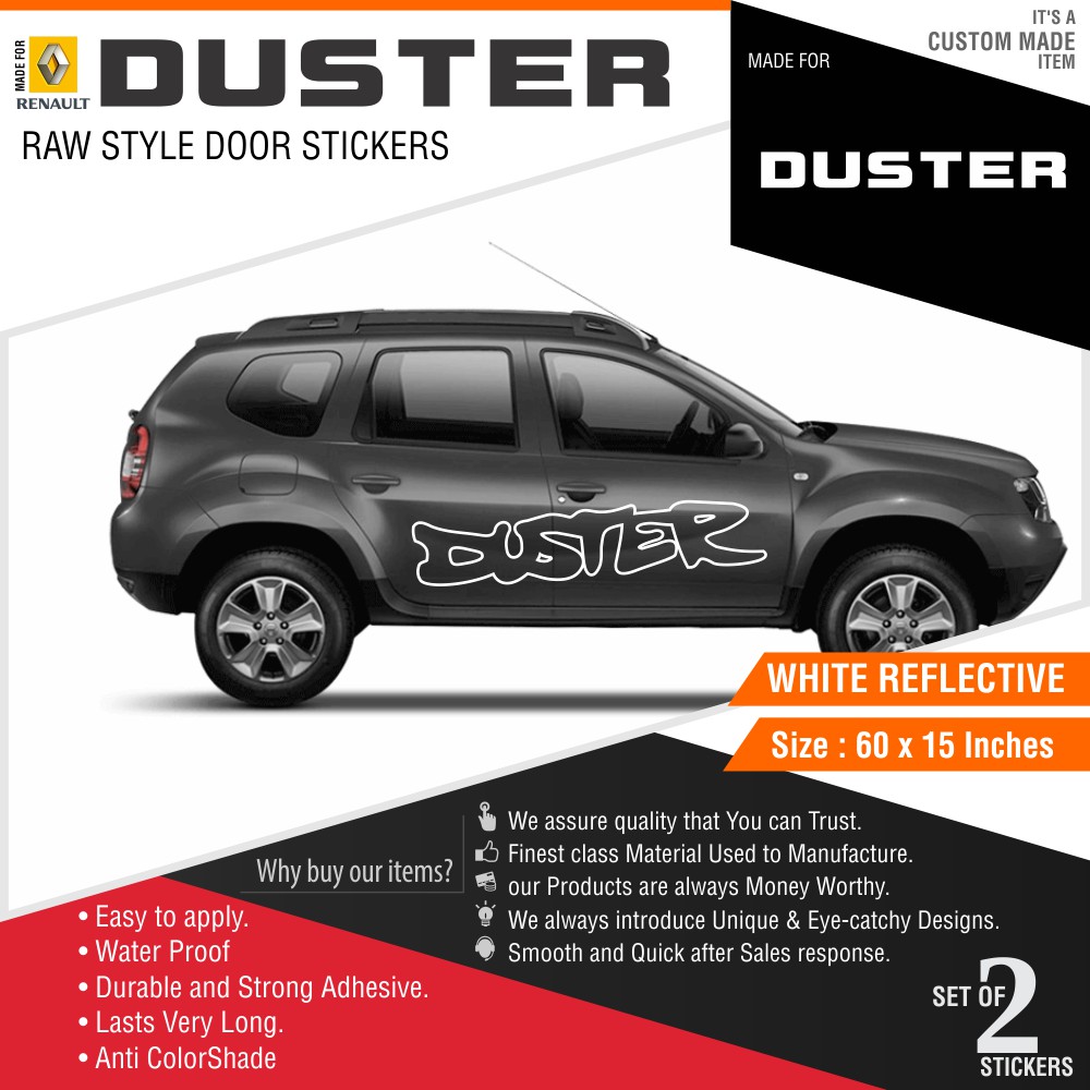 Buy Raw Style Duster Stickers for Renault Duster White Online @ ₹1299 ...