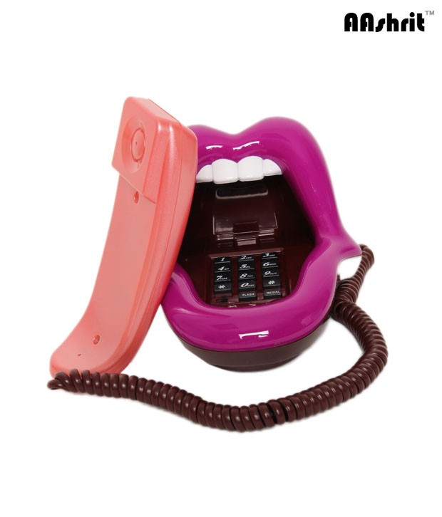 Aashrit Purple Tongue Style Landline Phone