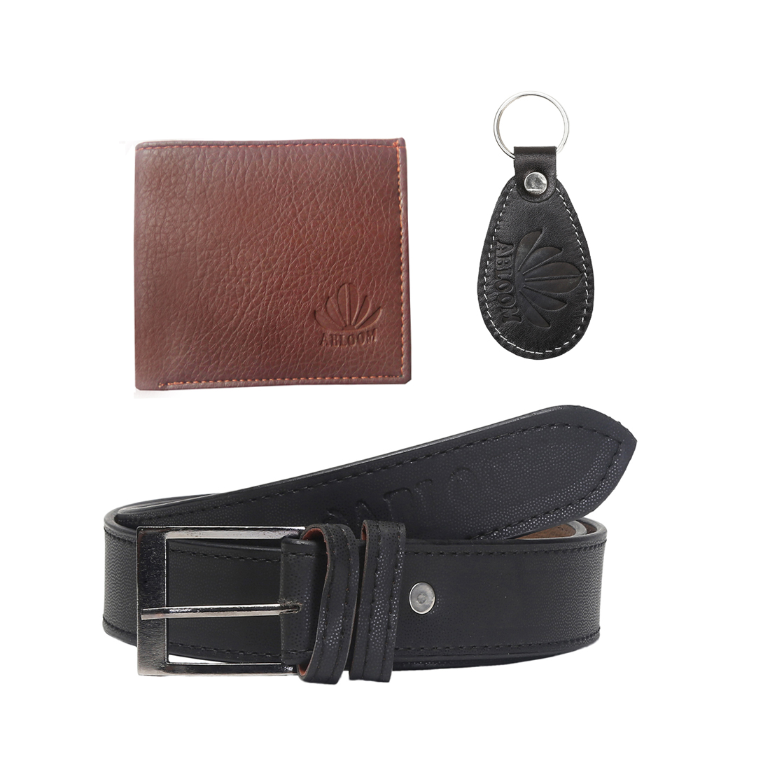 Abloom Men Gift Combo Pack Of 3 Wallet Belt keychain