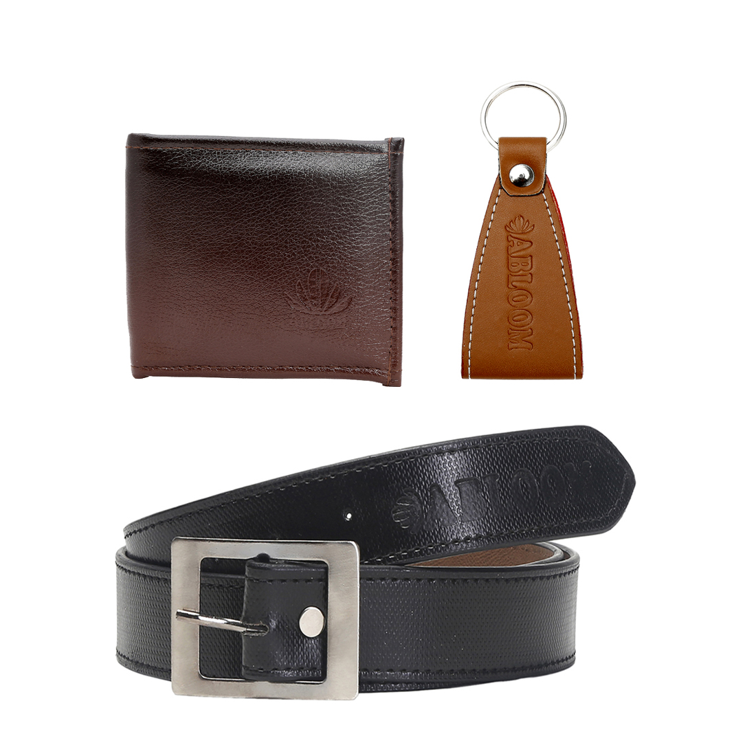 Abloom Men Gift Combo Pack Of 3 Wallet Belt keychain