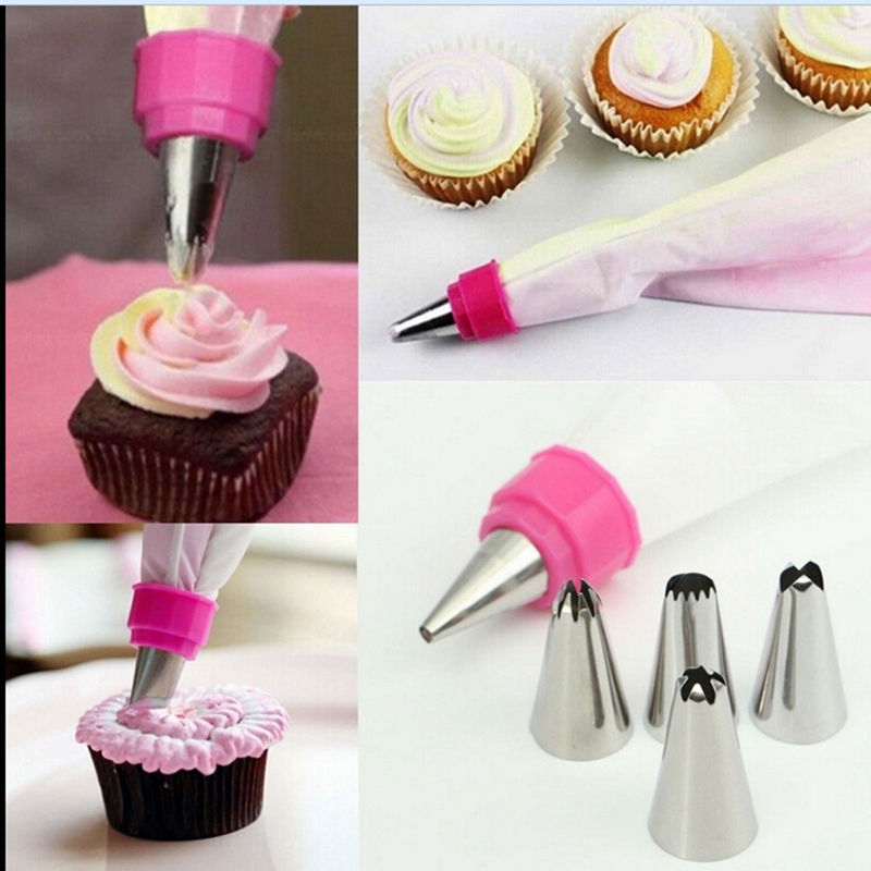 Buy NOOR Cake Decorating Reusable Icing Bag with 5 Steel nozzles Online ...