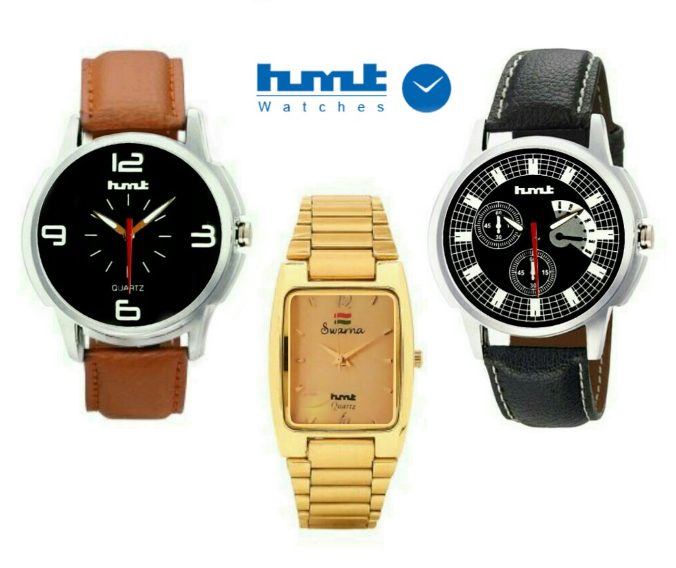 Buy 2 HMT analog wrist watches+1 HMT Full golden Analog Watch (Combo Of ...