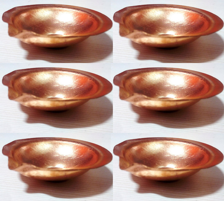 Online 6 cm Pure Copper Diya - Set of 6 Prices - Shopclues India