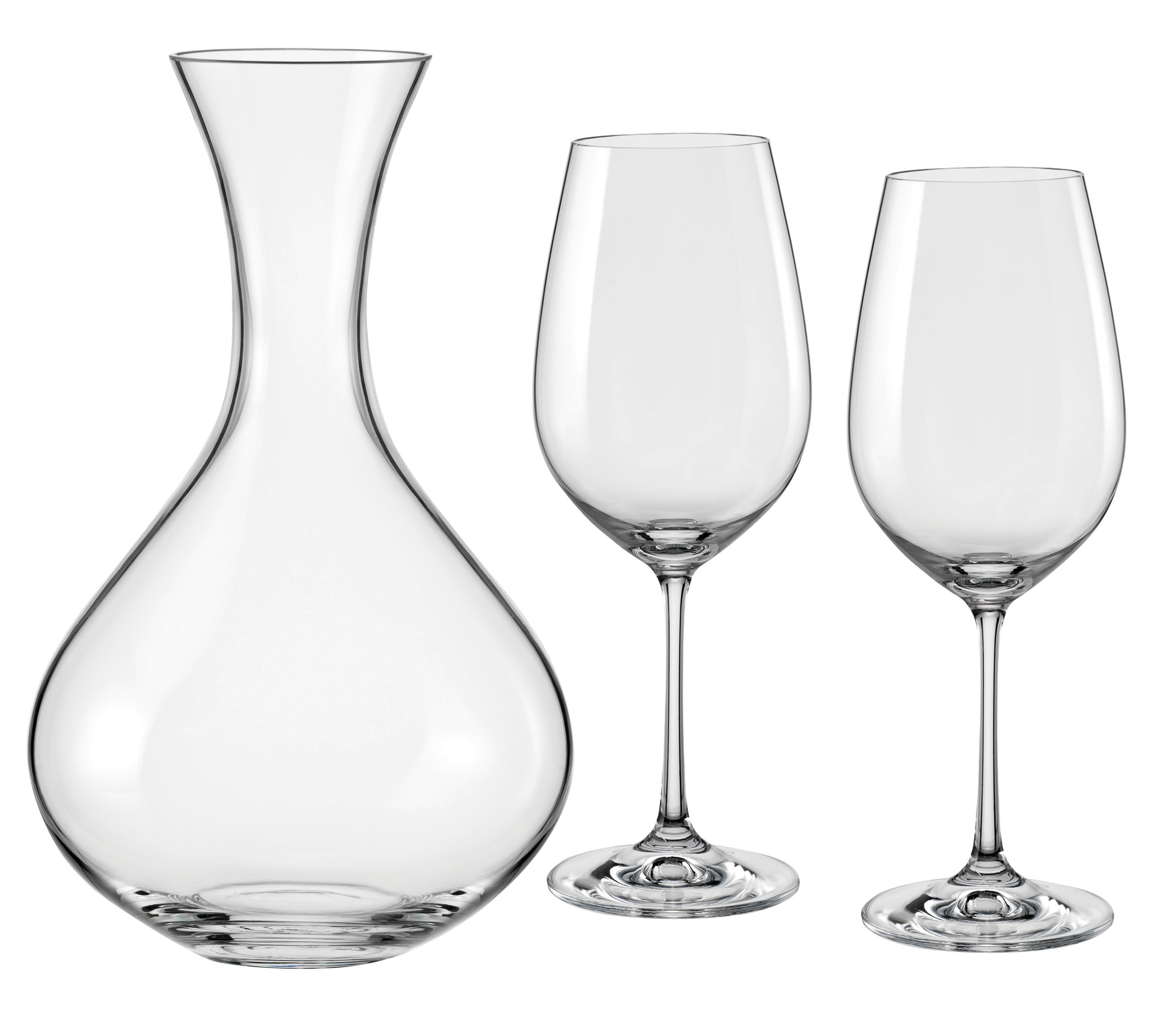 Buy Bohemia Crystal Viola wine Glass(450ml) and decanter(1500ml) 3pcs set Online @ ₹2399 from ...