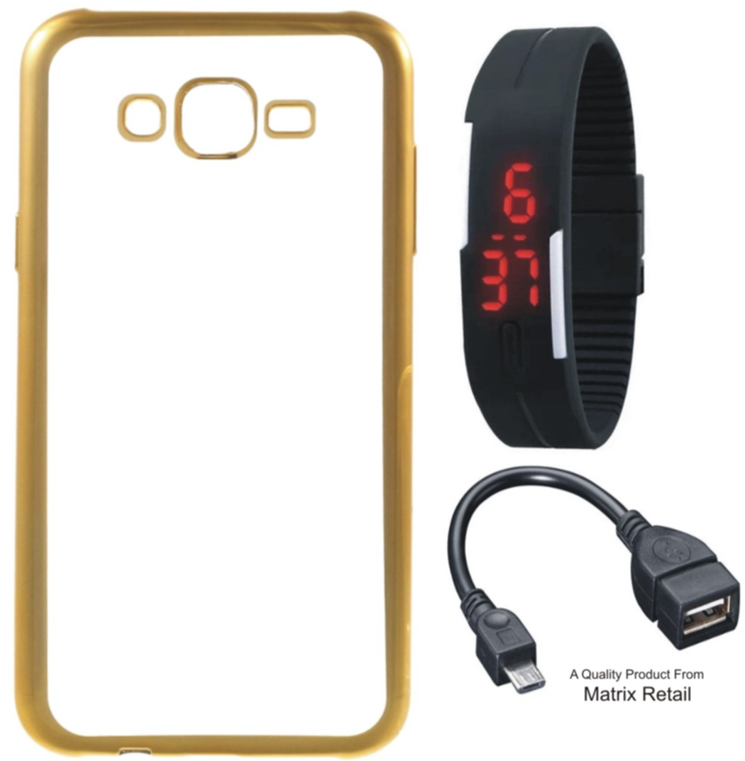 Buy J7 Prime SM-G610F Chrome TPU Back Cover with Golden Electroplated ...