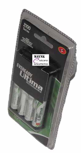 Eveready Ultima Charger with 4 AA 2100 mAh Ni-Mh Rechargeable Batteries