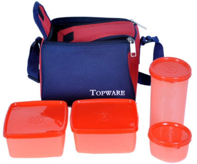 Buy Topware TP02 4 Multicolor Plastic Containers Lunch Box (1000 ml ...