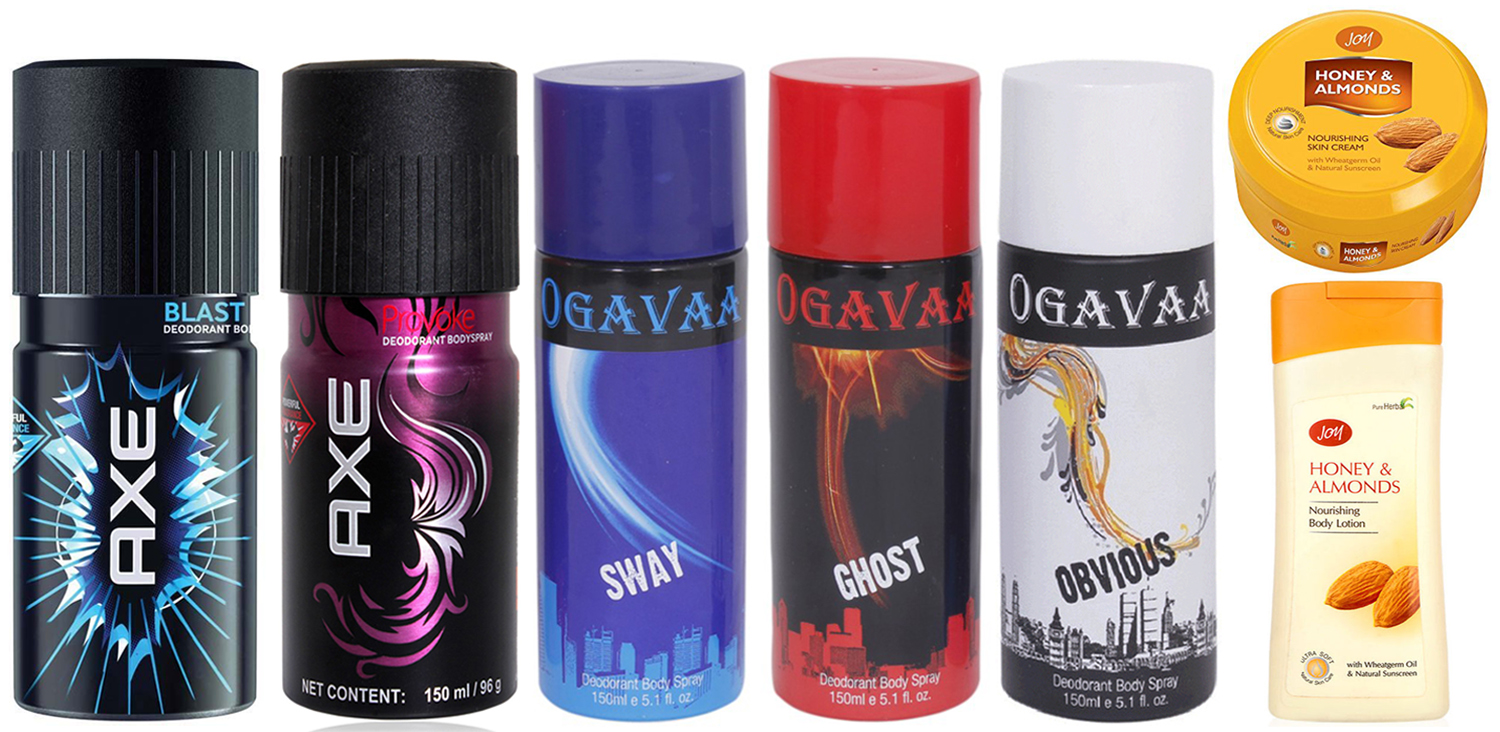 Buy Special Combo of 2 Axe + 3 Ogavaa Deodorants, Joy Body Lotion And ...
