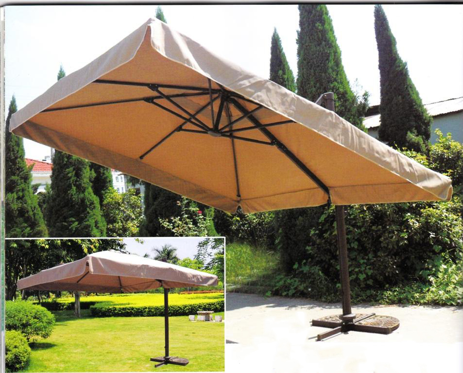 Buy Outkraft Garden Aluminium 360 Degree Rotating Umbrella Beige Colour ...