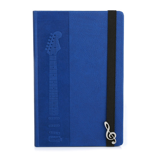 Buy Doodle Guitar Music Diary Notebook, PU Leather, Hard Cover, Ruled ...