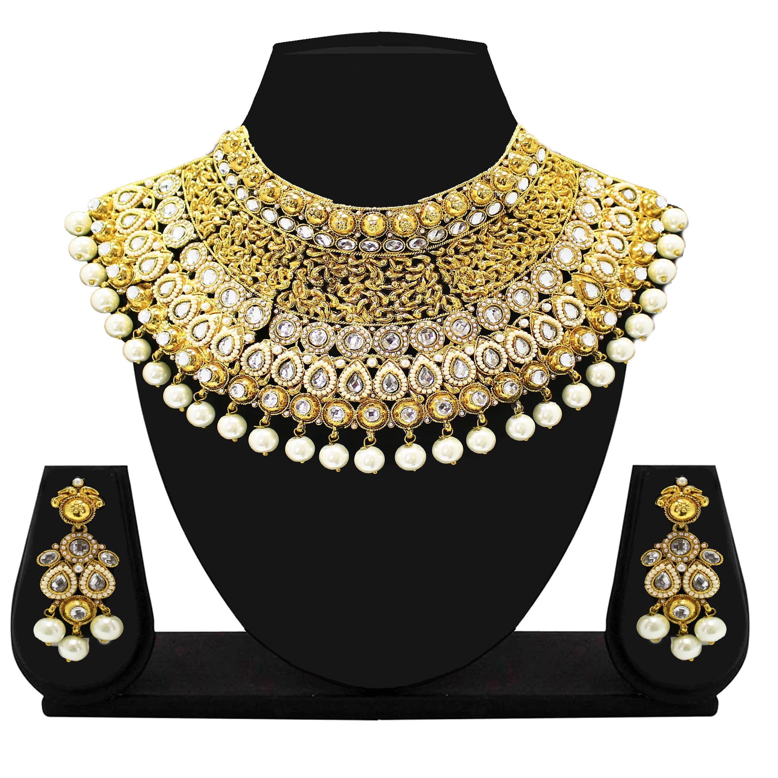 Buy Zaveri Pearls Classical Indian Bollywood Necklace Set Zpfk2382