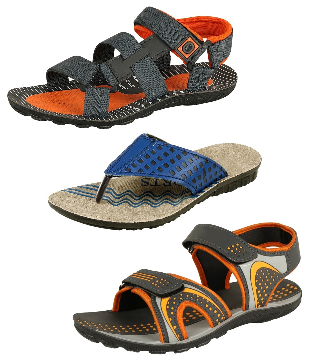 Buy Tempo Men,S Sandals Slippers Combo Pack ( Pwr10 / Tvs / Pwr65 ...