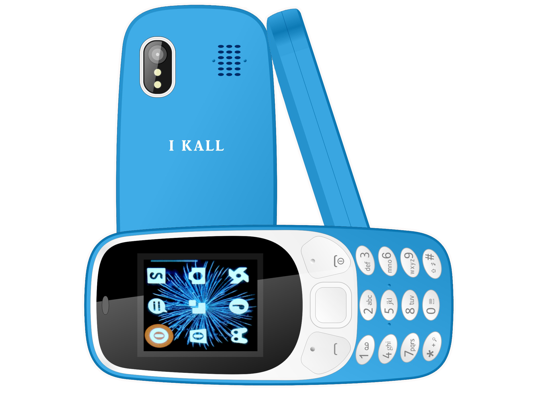 Buy Combo of IKall K3310 Dual Sim 18 Inch Display 1000 Mah Battery Made In India Red and Sky ...