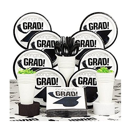 Buy White Graduation Party Supplies Deluxe Value Full Kit Serves 18 ...
