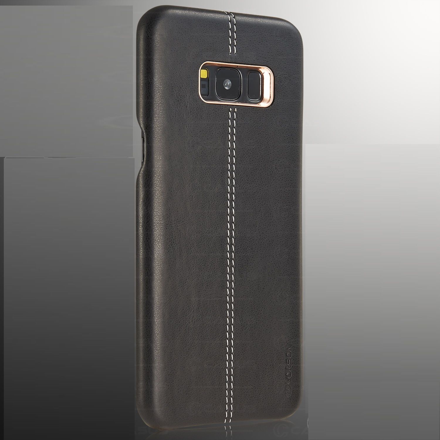 Buy Leather Back Metal Bumper Frame Skin Case Cover for Samsung Galaxy ...