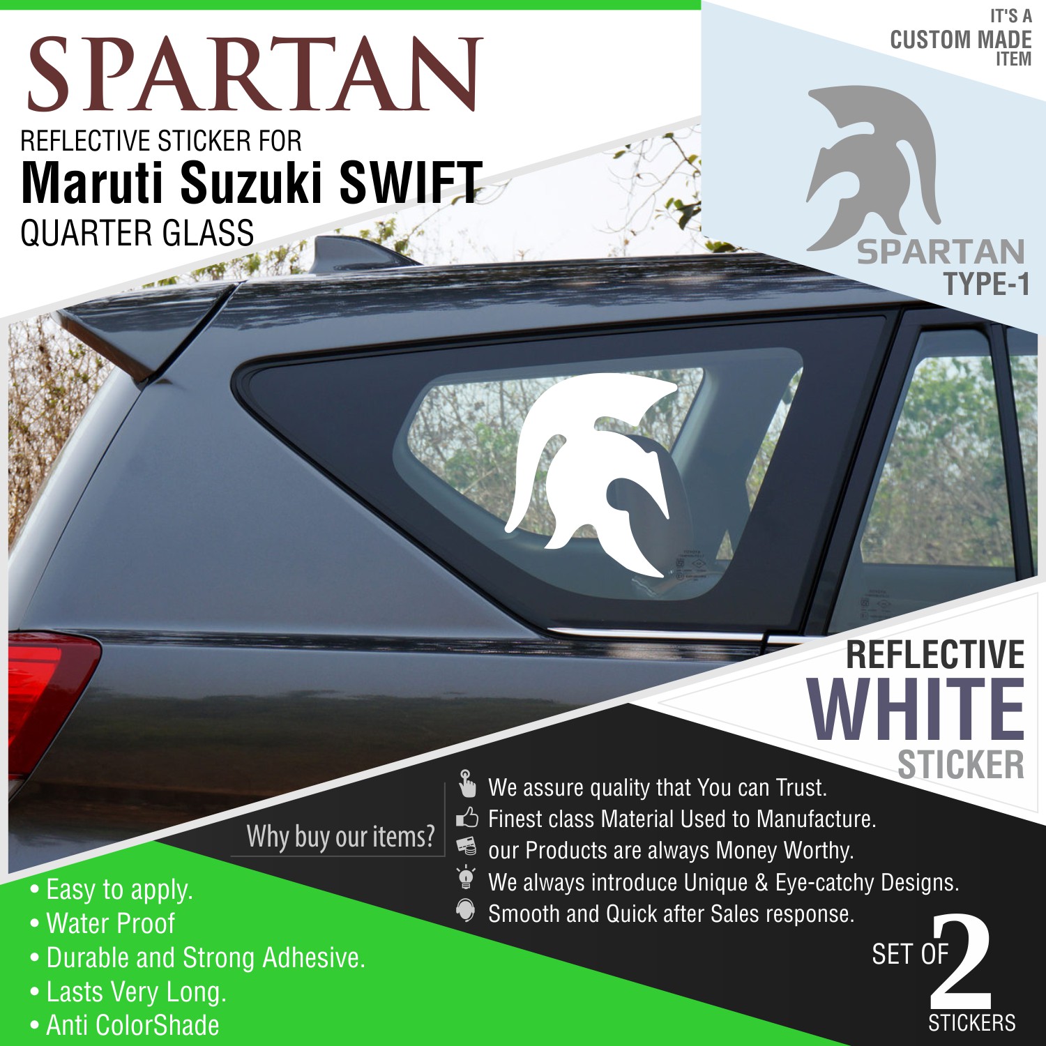 Buy Spartan Stickers for Innova Crysta - White Online @ ₹299 from ShopClues
