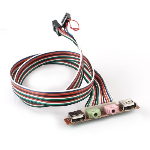 Buy PC Computer USB Audio Port Mic Earphone Front Panel Bracket Cable ...