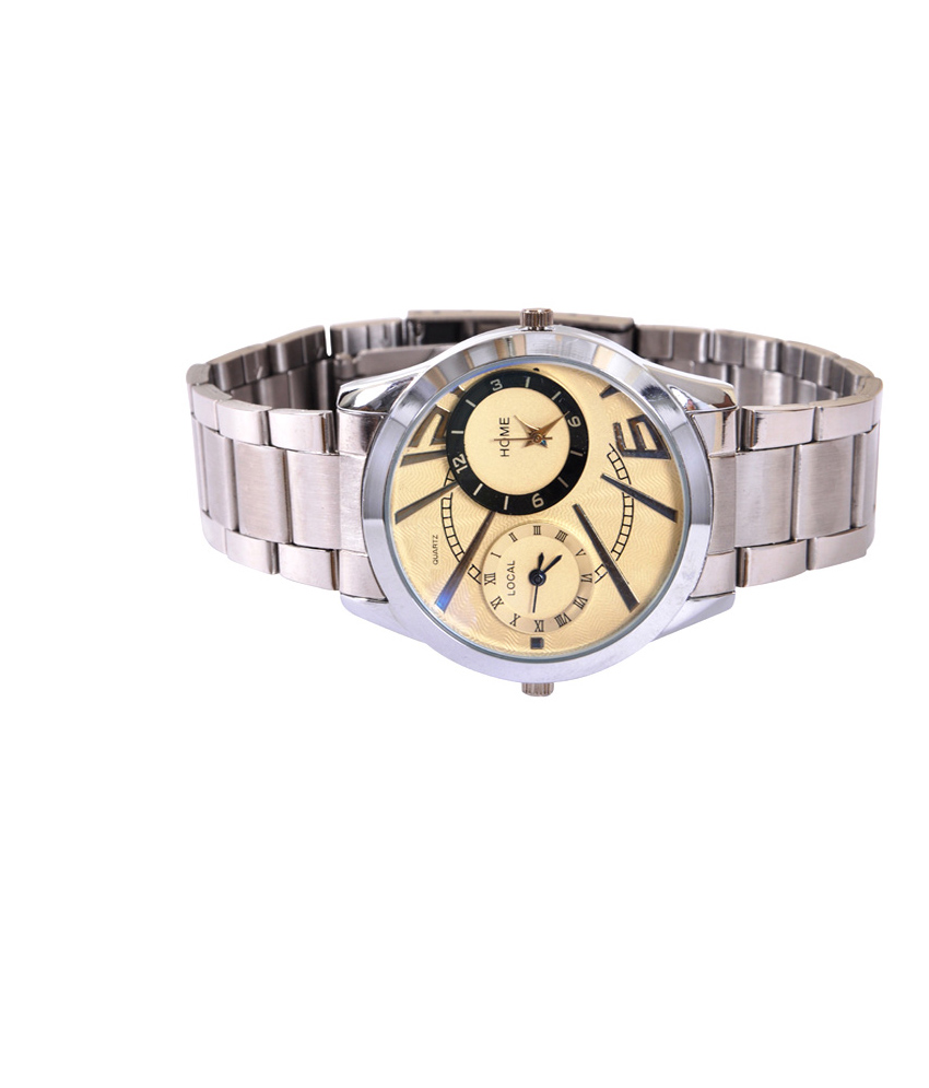 Online dual dial watch white & silver Prices - Shopclues India
