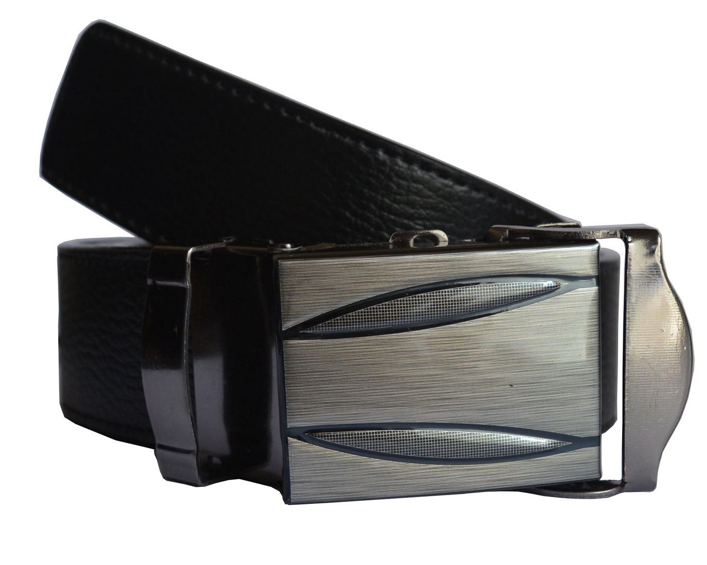 Buy Sunshopping Men Black Leatherite Needle Pin Point Buckle Belt ...