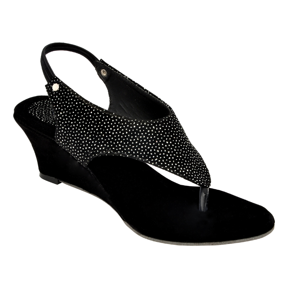 Buy Altek Designer Black Flat Heel Wedges (foot-s1311-black-p200 ...