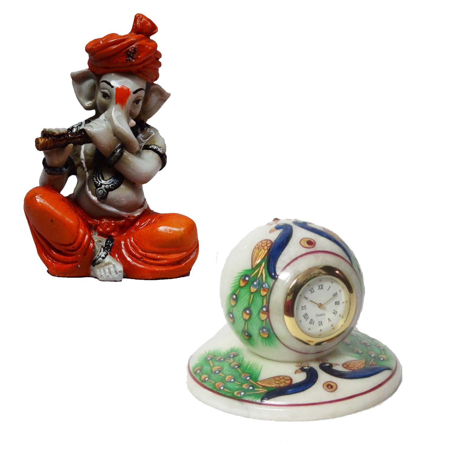 Combo of Marble Table Clock and Lord Ganesha Statue In India ...