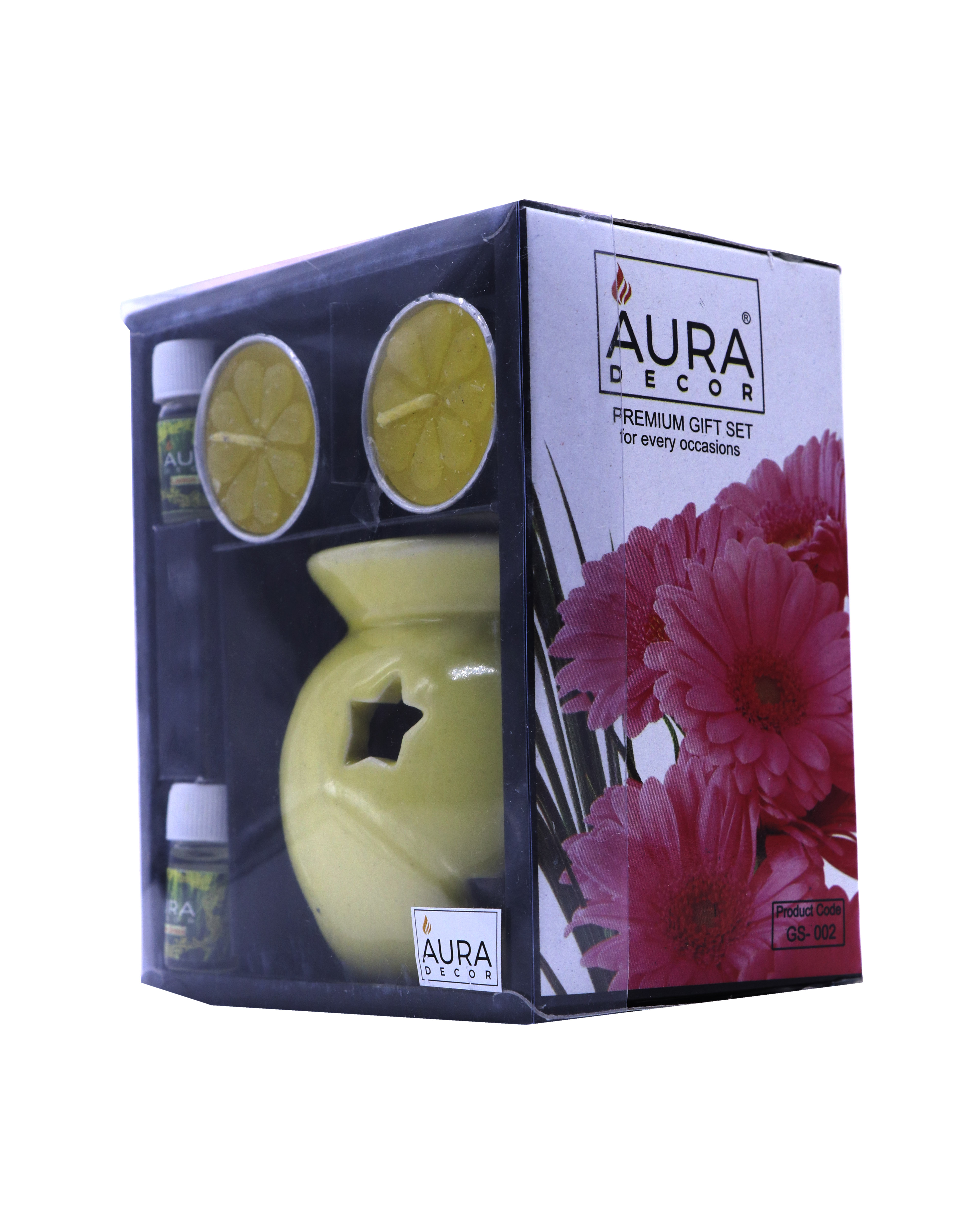 Buy AuraDecor Ceramic Aroma Oil Burner with Tealight Two 5ml Aroma Oil ...