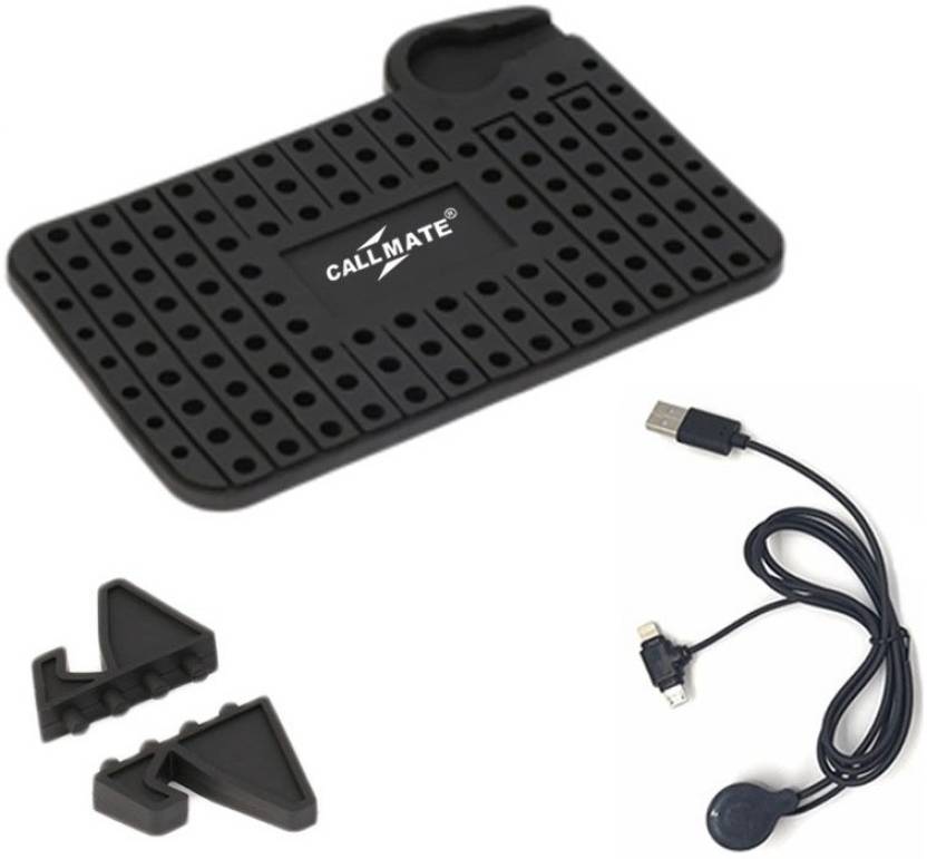 Buy Callmate Car Charger Cum Anti-Slip Mat Cum Mobile Holder-Black ...