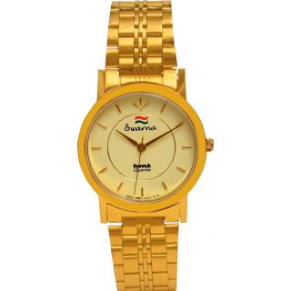 Buy HMT Round Dial Gold Quartz Watch For Men Online @ ₹199 from ShopClues