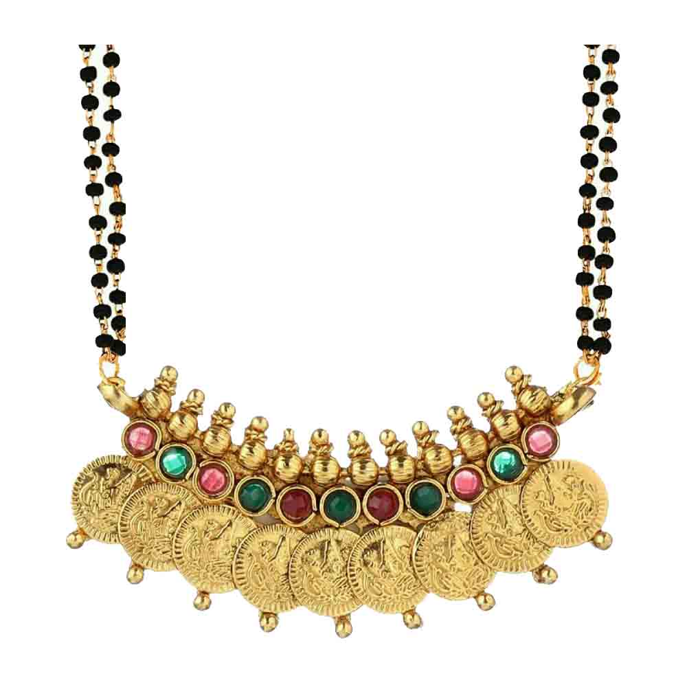 Buy chrishan gold plated multicolor ginni(coin) mangalsutra set for ...