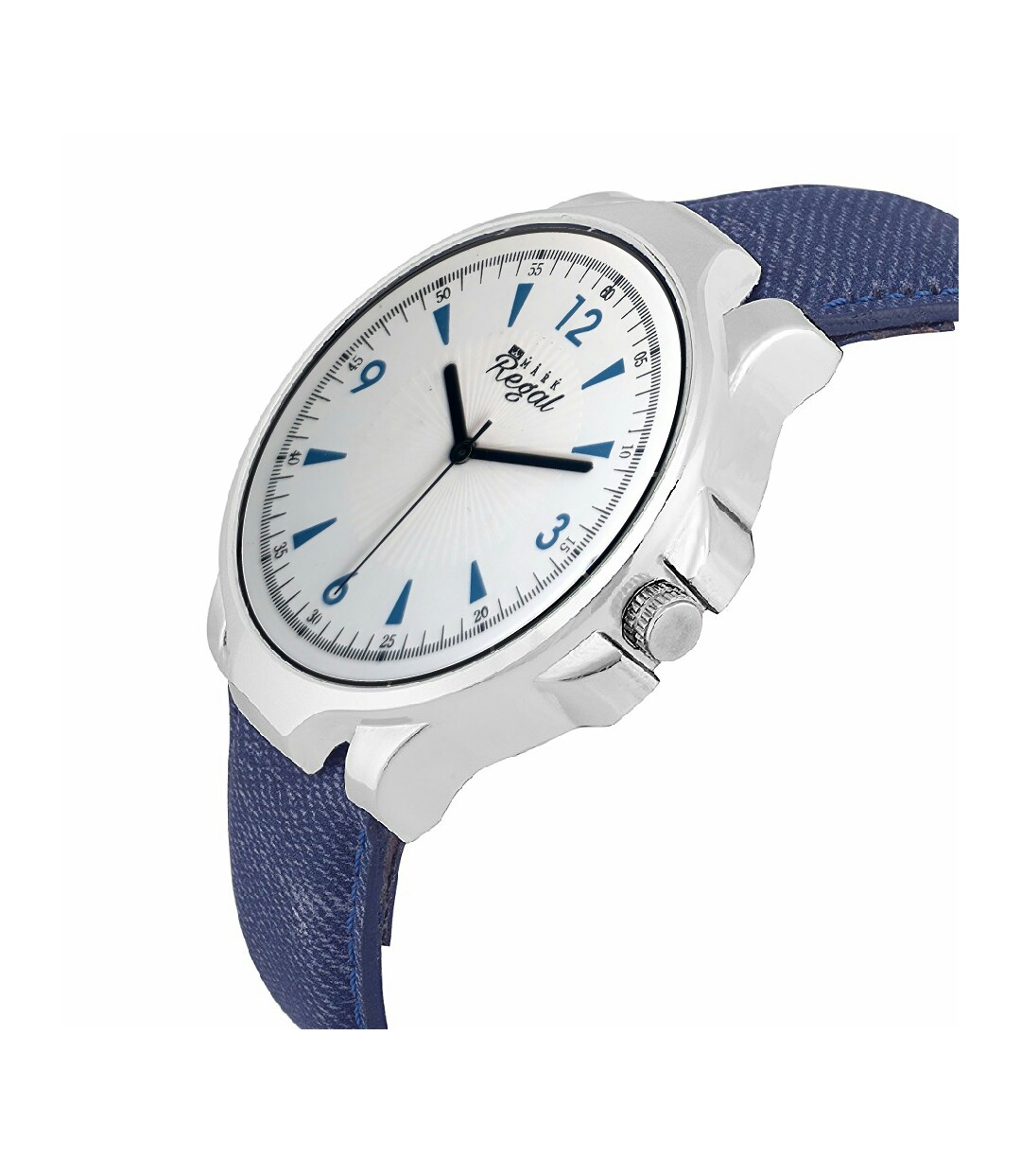 Buy Mark Regal Denim Leather Strap Men's Wrist Watch Online @ ₹399 from ...
