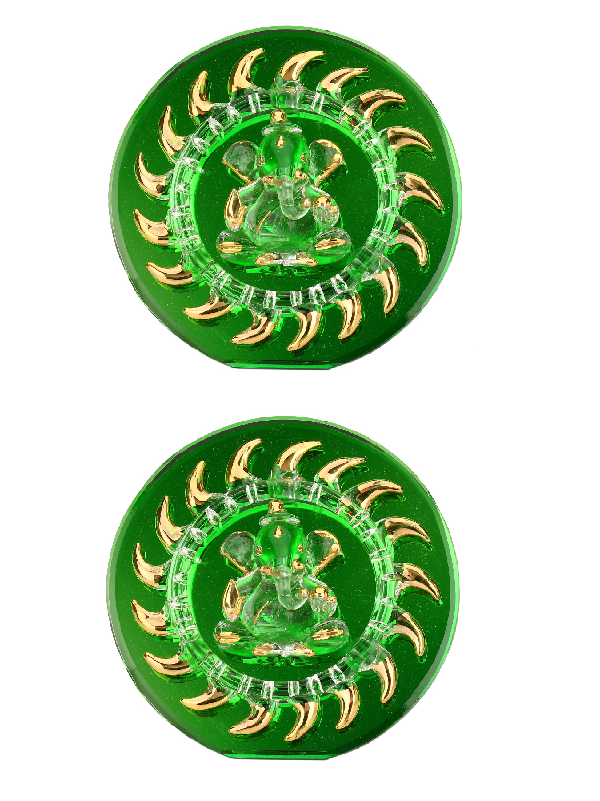 Buy Green Blessing Ganesha For Table Top & Wall Hanging (Set Of 2)-HW ...