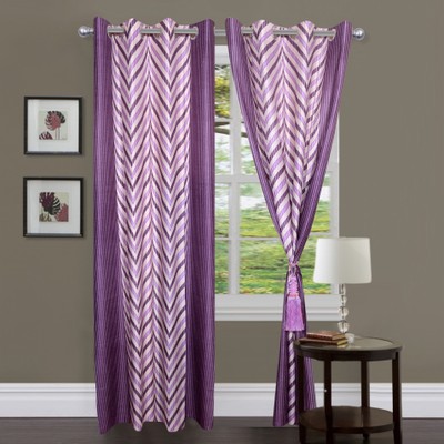 Buy iLiv Purple V Curtain ( Set Of 2 ) - 7Ft Online- Shopclues.com