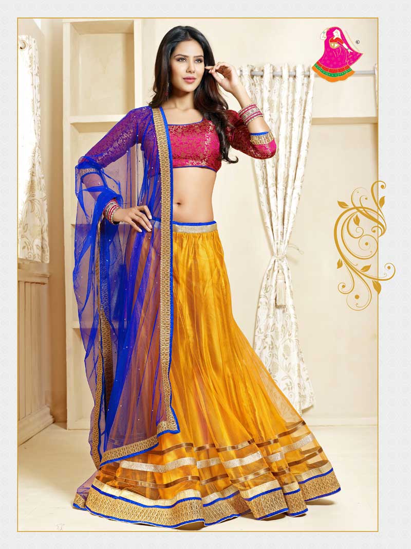 Magical Gold Color Lehenga Choli Prices in India- Shopclues- Online ...