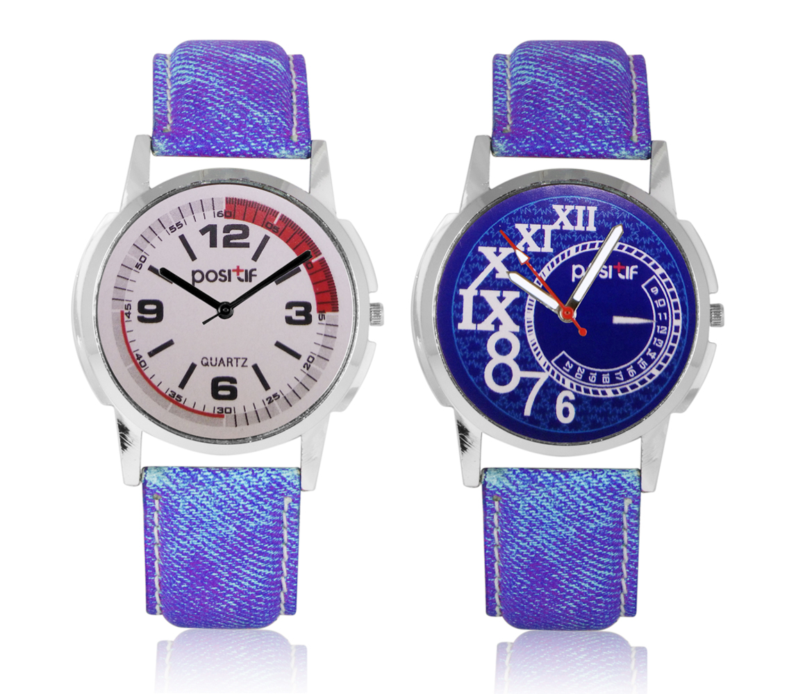 Buy Lotto Watch And Postif Watch Combo Pack Strap Blue Model No-L176173 ...