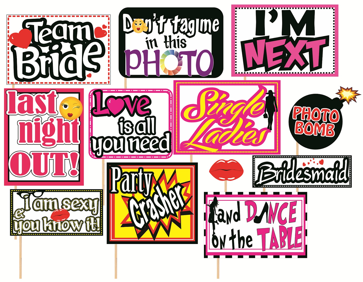 Buy SYGA Set Of 12 Bachelorette Party Photo Booth Props Online @ ₹199 ...