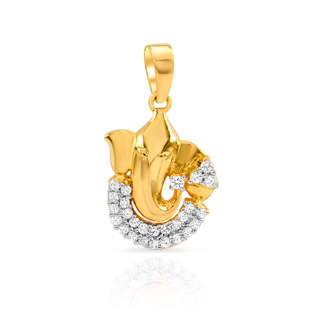 Mahi Gold Plated Gajmukh Pendant (PS1101383G)