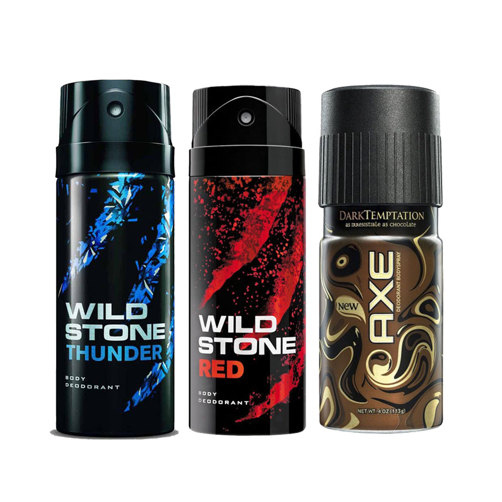 Buy Wild Stone Red, Wild Stone Thunder and AXE Chocolate Deodorant ...