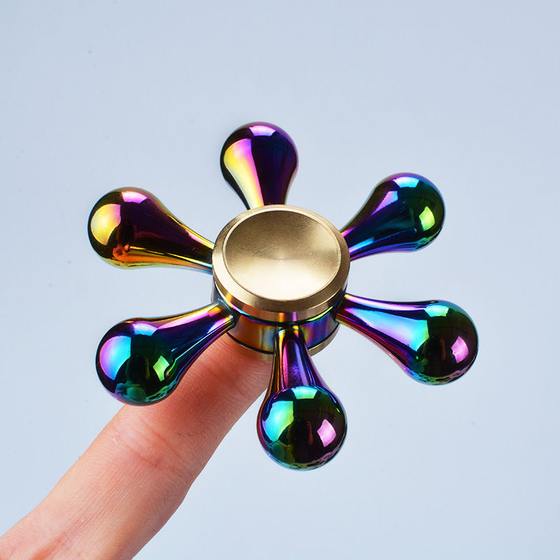 Buy Rainbow 6 Arm Fidget Hand Spinner Zinc Alloy Anxiety Focus Finger ...