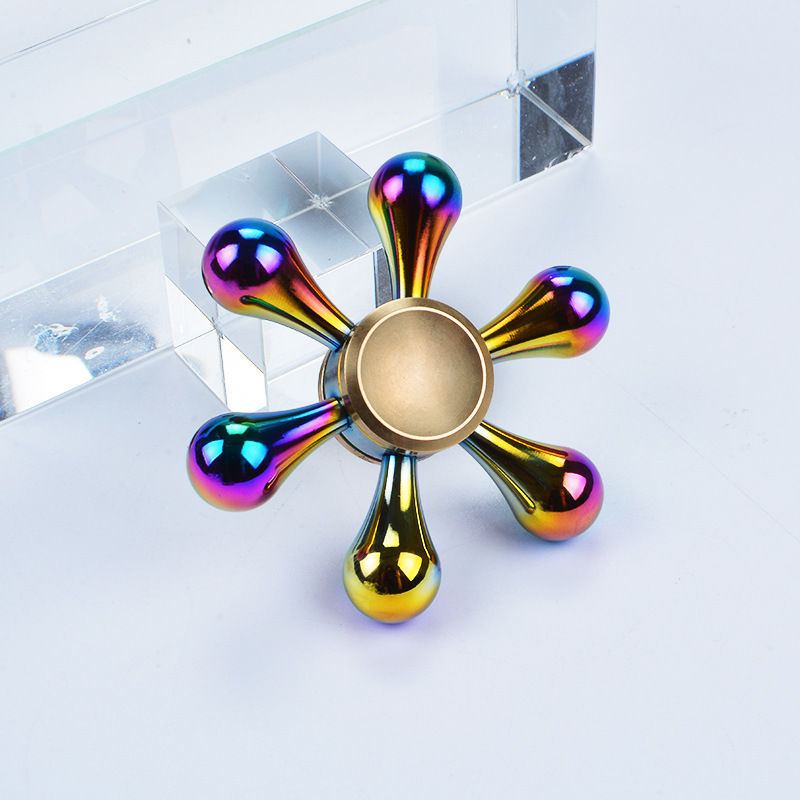 Buy Rainbow 6 Arm Fidget Hand Spinner Zinc Alloy Anxiety Focus Finger ...