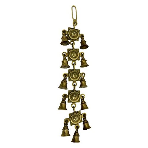Buy Pure Brass Metal Sun & Moon Face Bell Hanging In Fine Finishing ...