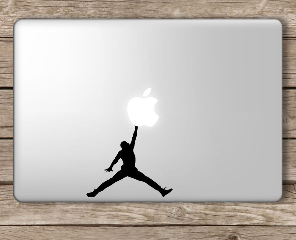 Buy CVANU Michael Jordan Dunking Apple Laptop Vinyl Sticker (Black ...