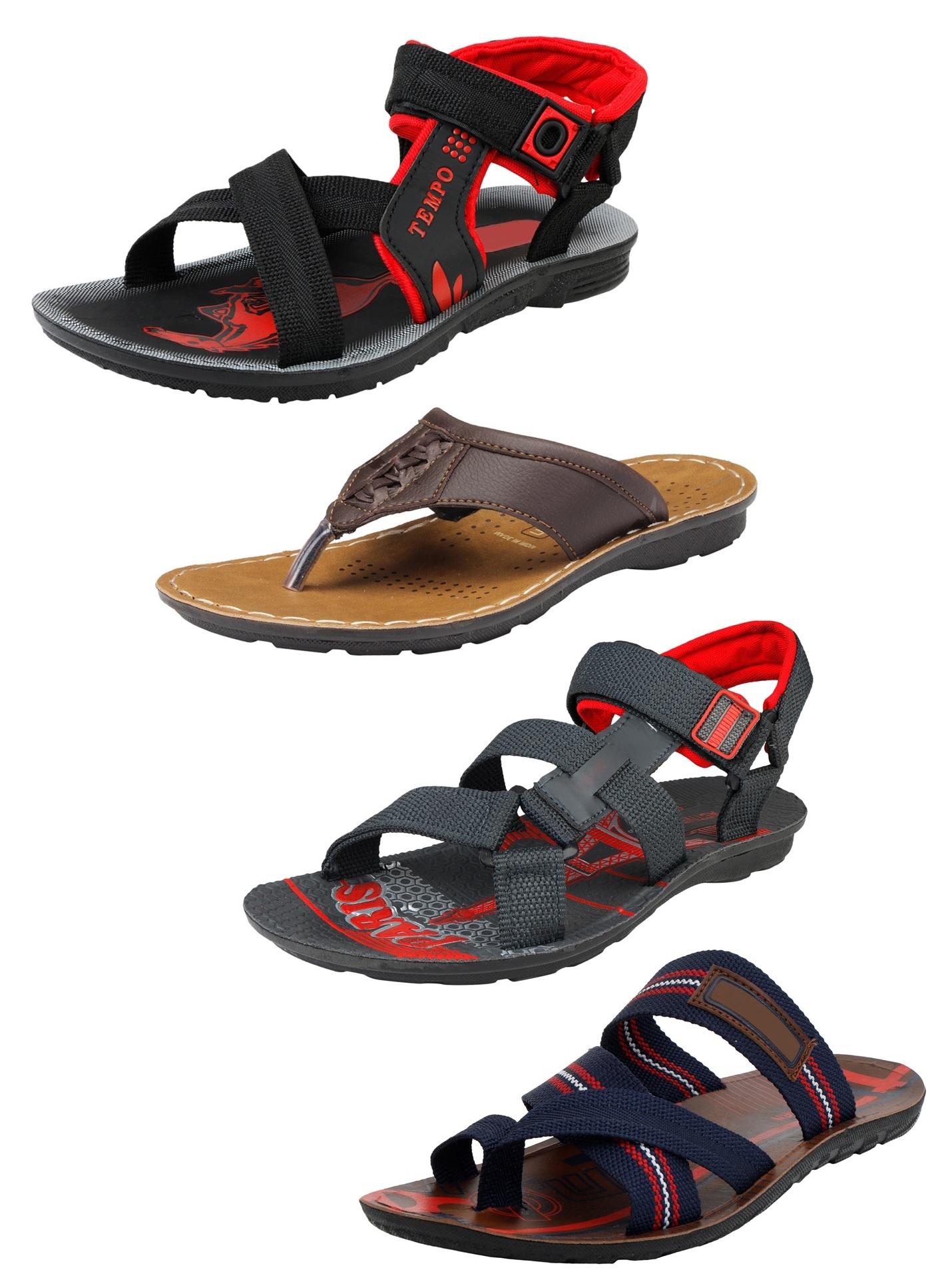 Buy Tempo Men's Multicolor Velcro Sandals Online @ ₹999 from ShopClues