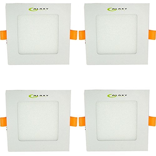 Buy Galaxy 6 watt Slim panel light white square pack of 4 with 2 years ...