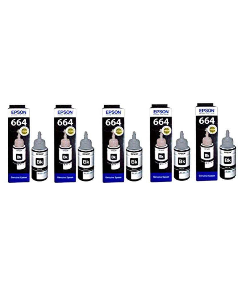 Buy Original Epson T6641 Black Ink Pack of 5 Online @ ₹625 from ShopClues