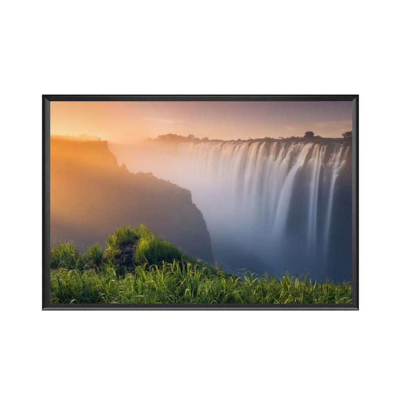 Buy Waterfall High Quality UV Textured Wall Poster - With Frame, 18 ...