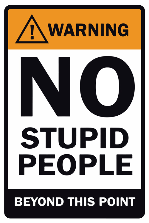 Buy Posterskart No Stupid People Funny Warning Poster (12 x 18 inch ...