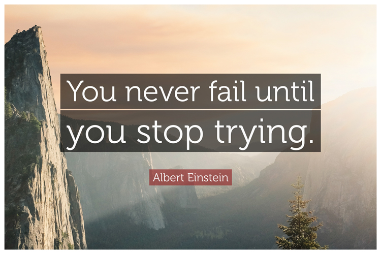 Buy Posterskart Albert Einstein 'You Never Fail' Motivational Quote ...