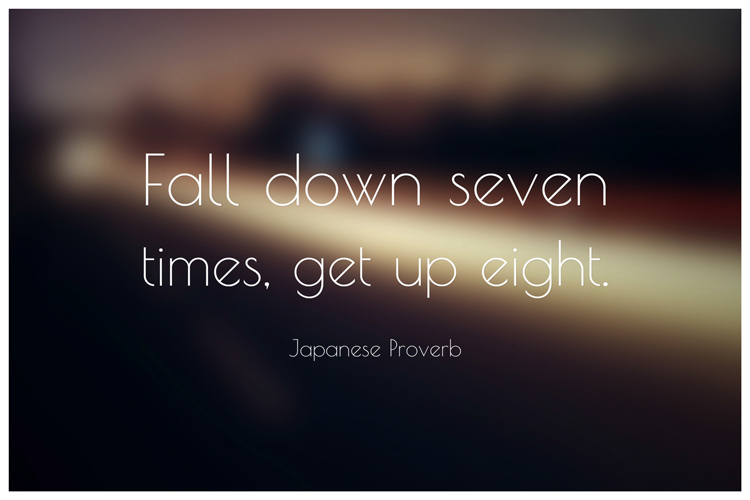 Buy Posterskart Fall Down Seven Get Up Eight Motivational Quote Poster ...
