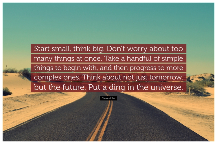 Buy Posterskart Start Small, Think Big Steve Jobs Motivational Quote ...