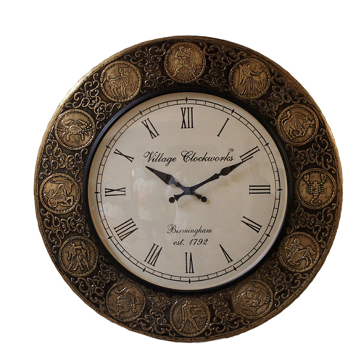 Buy Village Clockworks Wooden Glass Wall Clock (45.72 cm x 5.08 cm x 45 ...